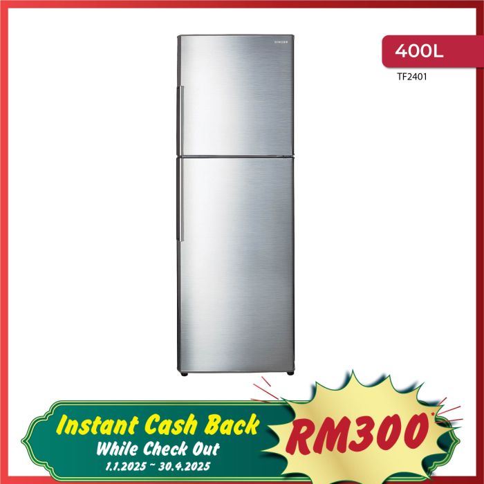 400L 2 DOORS INVERTER FROST FREE REFRIGERATOR (TF2401)