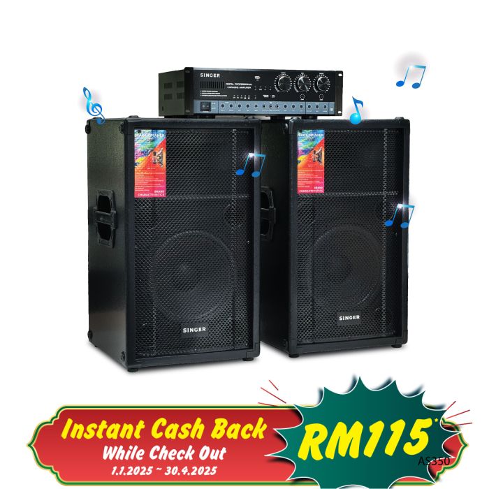 SINGER AMPLIFIER SPEAKER (AS350) comes with 2 units of Speaker | Your ...