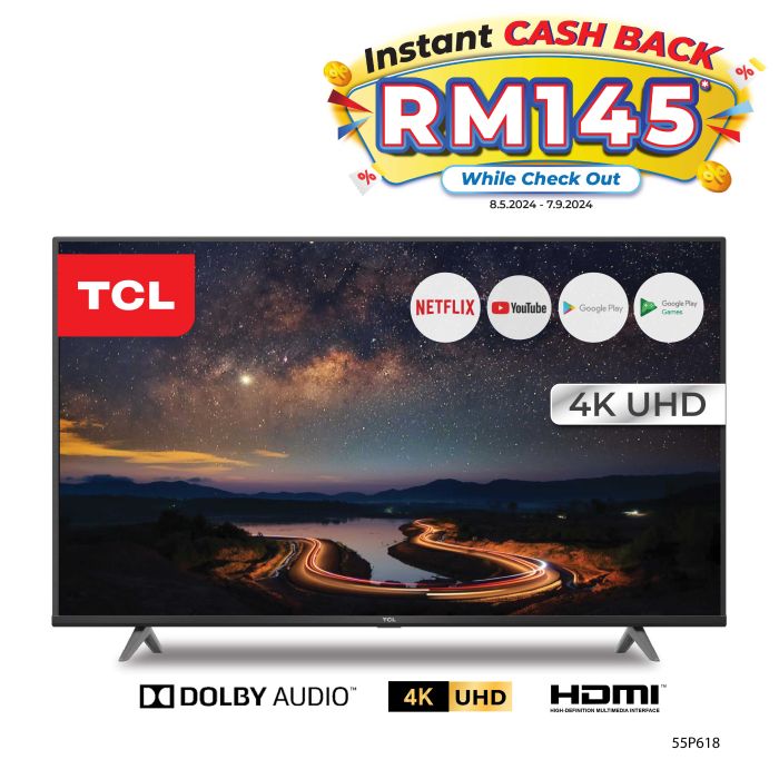 55" 4K UHD ANDROID SMART TV (55P618)