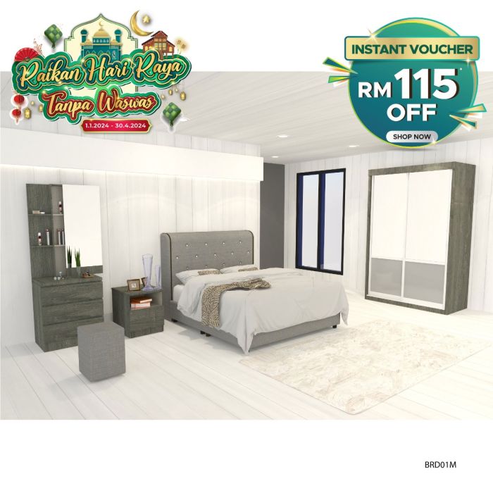 Divan Queen size Bedroom Set with Mattress (BRD01M)