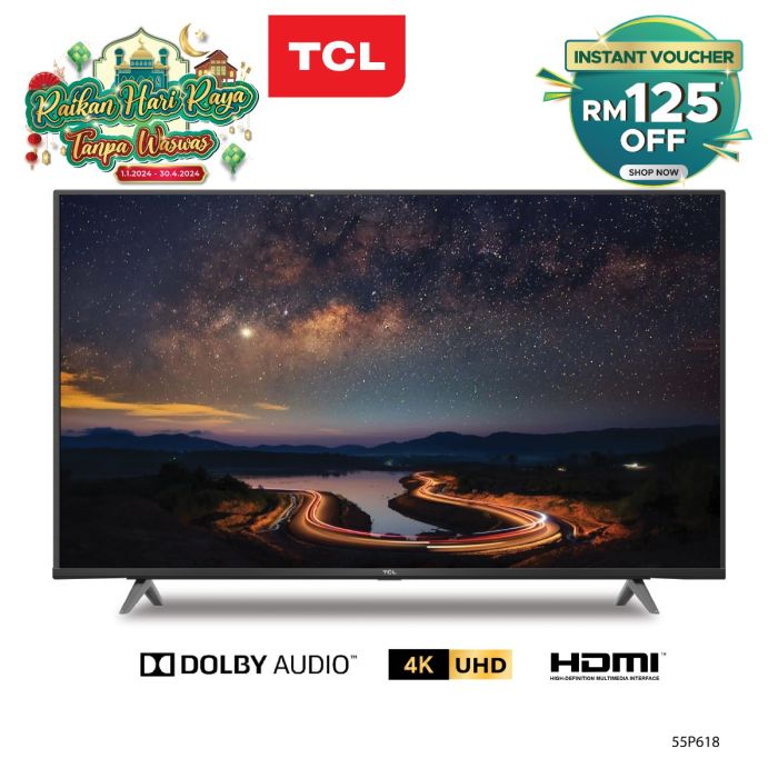 55" 4K UHD ANDROID SMART TV (55P618)